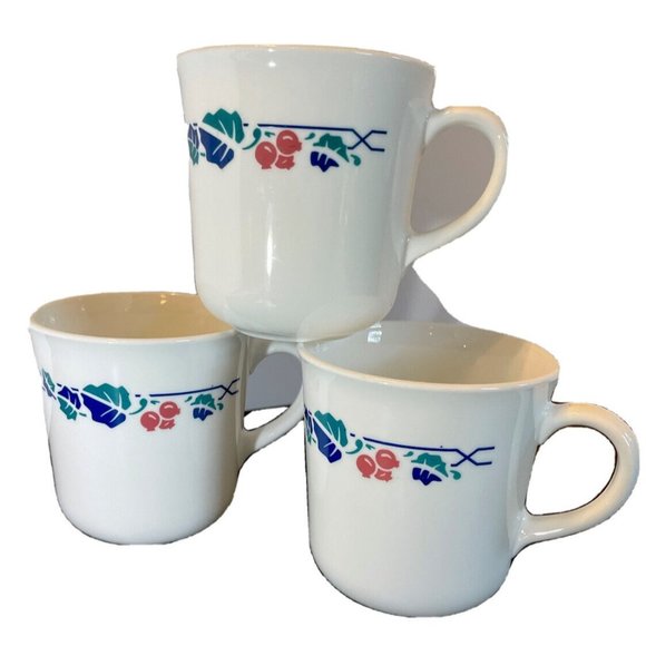 Corningware | Dining | Corning Ware Coffee Mugs Tea Cups Blueberries ...